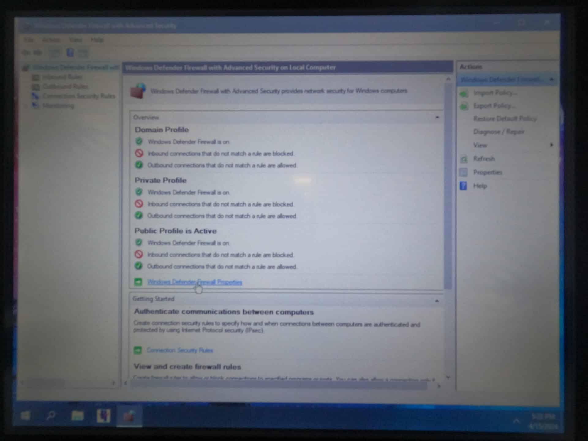Windows Defender Firewall and Updates - Park Industries